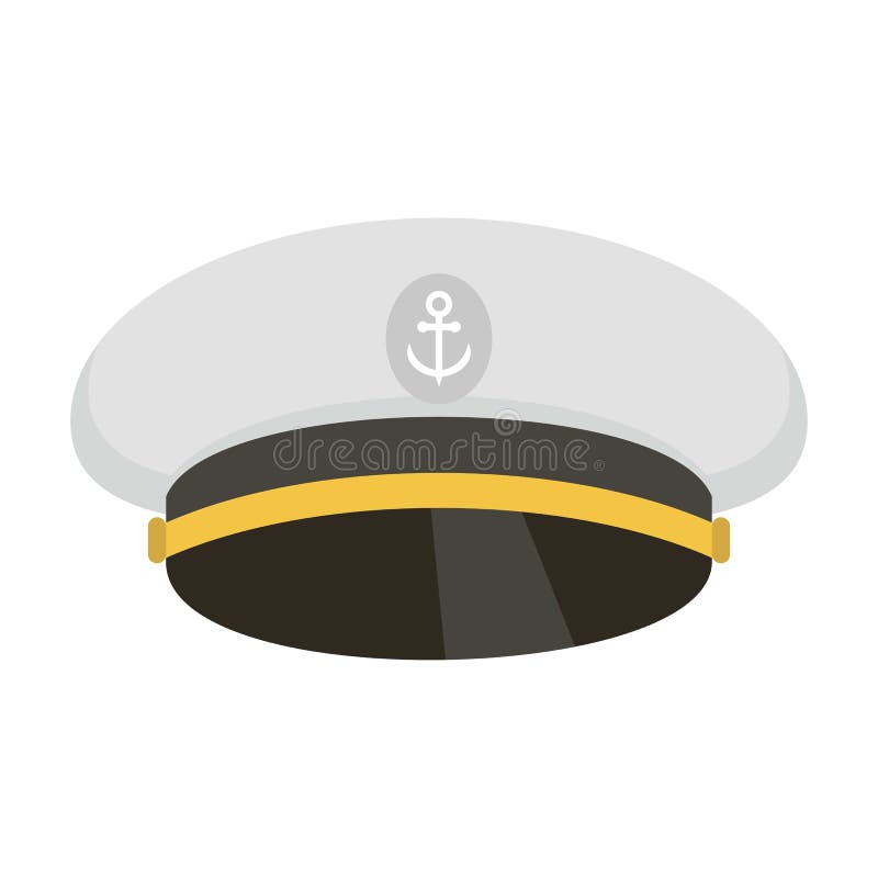 Ship Captain Cap Icon, Flat Style Stock Vector - Illustration of sail ...