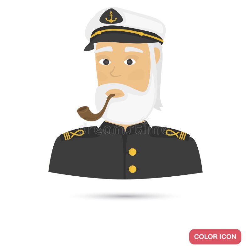 Ship Captain Color Flat Icon for Web and Mobile Design Stock Vector ...