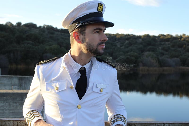 Ship Captain with Elegant Uniform Stock Image - Image of deck, clothing ...