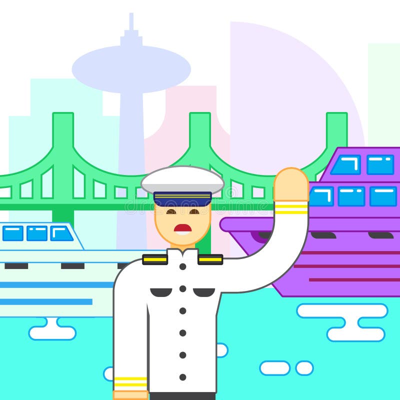 Ship captain icon stock vector. Illustration of male - 64360948