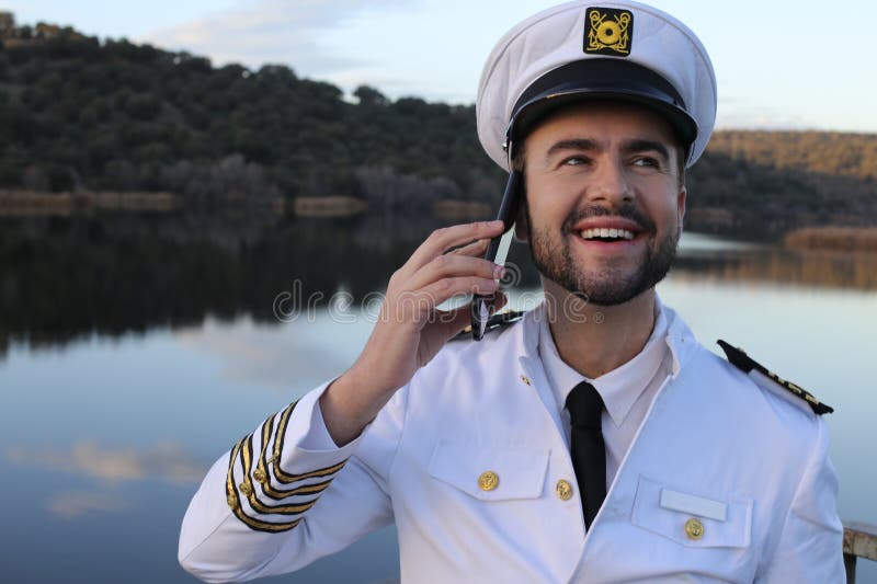 Ship captain in uniform stock photo. Image of marine - 290049208