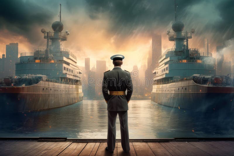 Ship Captain Man. Generate Ai Stock Illustration - Illustration of ...