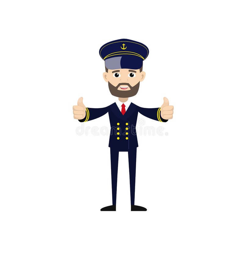 Ship Captain Pilot - Double Thumbs Up Stock Vector - Illustration of ...
