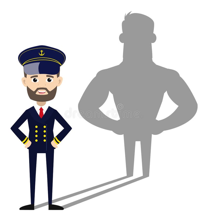 Ship Captain Pilot - Standing in Positive Attitude Stock Vector ...