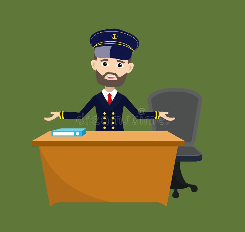 Ship Captain Pilot - Holding a Heart and Showing with Hand Stock Vector ...