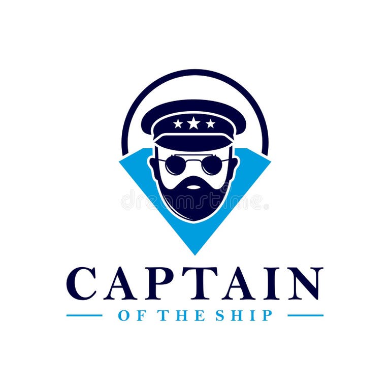 Ship Captain Vector Illustration Logo Stock Vector - Illustration of ...