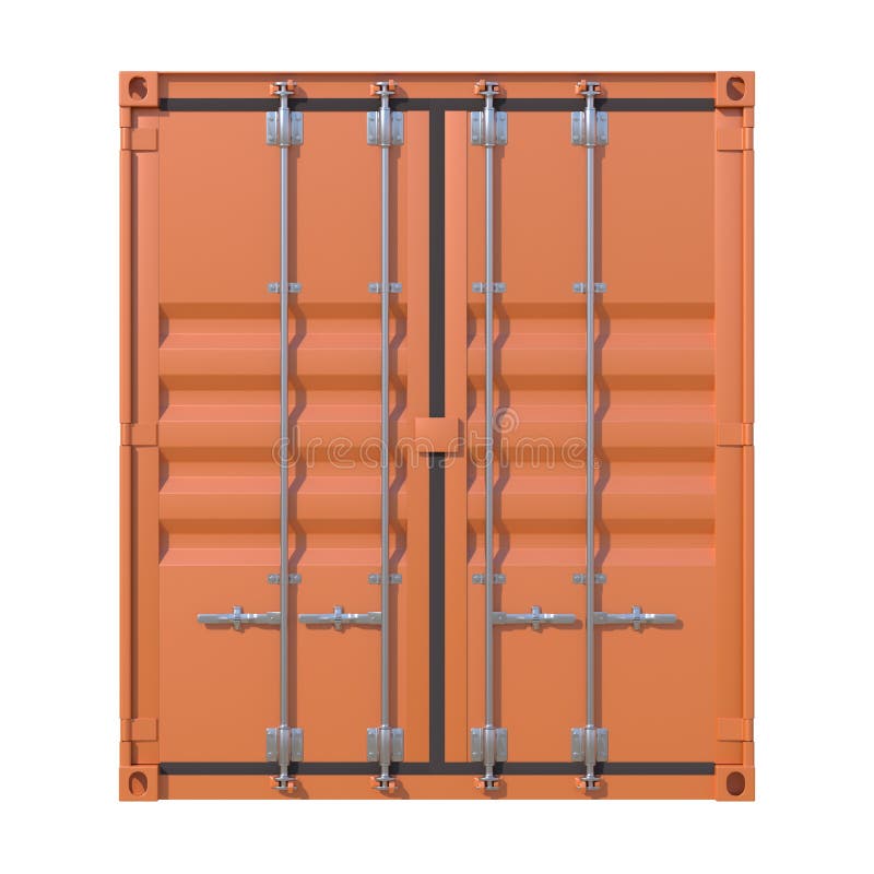 Brown Ship Cargo Container Side View Stock Illustration - Illustration ...