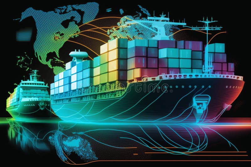 Ship with Cargo. Created with Generative Ai Technology Stock Image ...