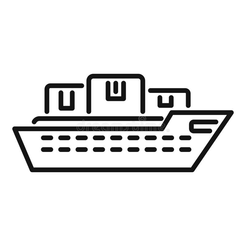 Ship Cargo Delivery Icon Outline Vector. Fast Sea Location Stock Vector ...
