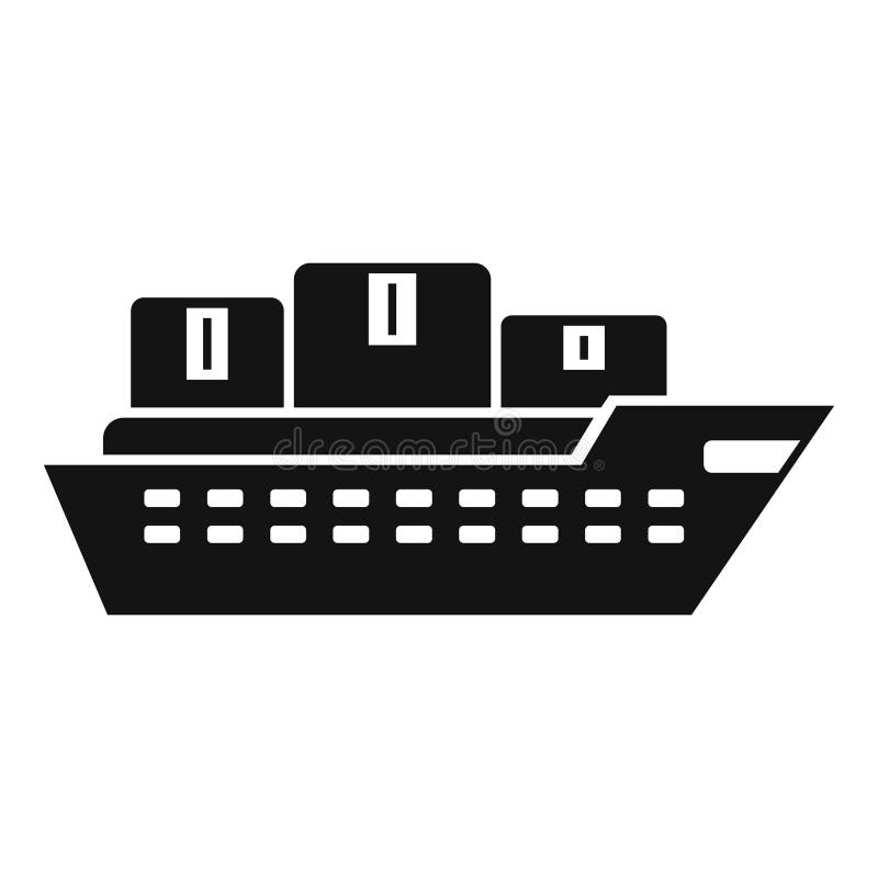 Ship Cargo Delivery Icon Simple Vector. Fast Sea Location Stock ...