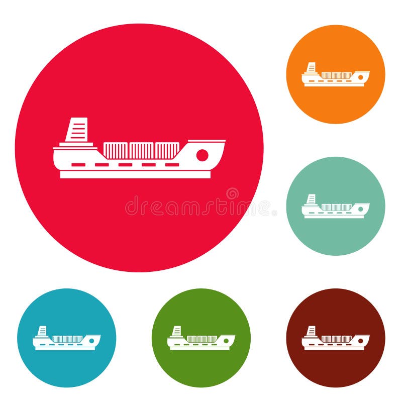 Ship Cargo Icons Circle Set Vector Stock Vector - Illustration of ...