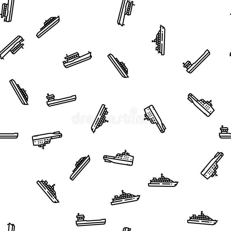 Ship Cargo Maritime Navigation Seamless Pattern Vector Stock ...
