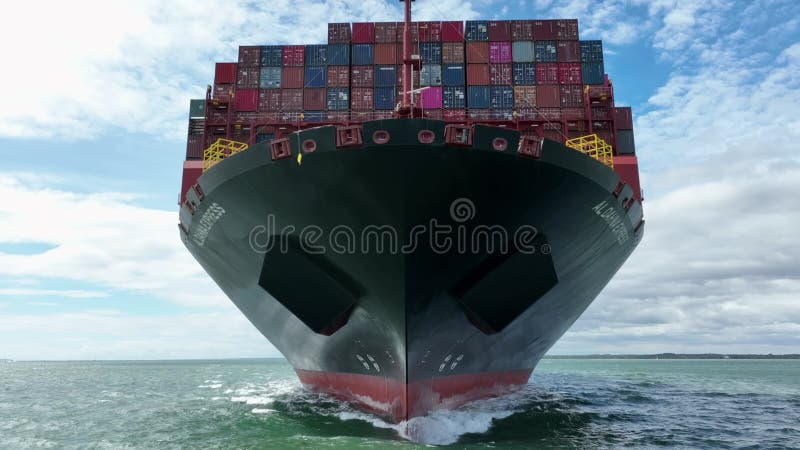 Ship Carrying Thousands of Containers Transporting International Cargo ...