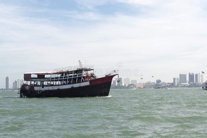 The ship and the city. stock image. Image of horizon - 84430581