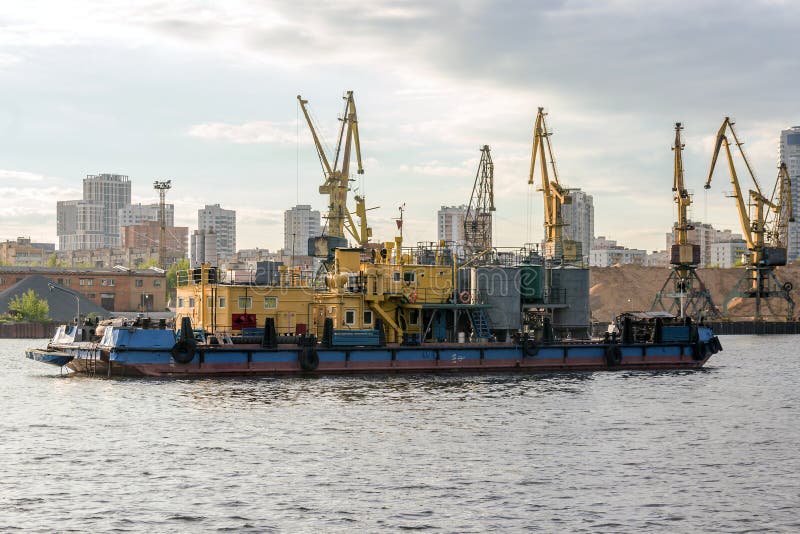 Ship for Cleaning the Bottom of the Garbage Stock Photo - Image of ...