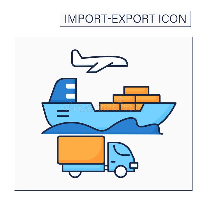 Ship color icon stock vector. Illustration of commercial - 231082458