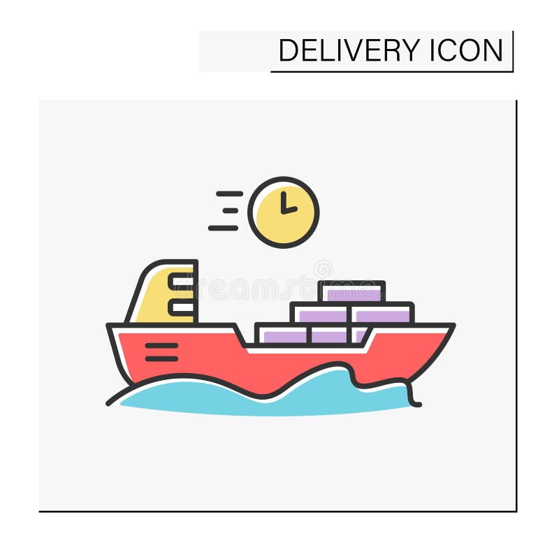 Ship color icon stock vector. Illustration of internet - 252465068