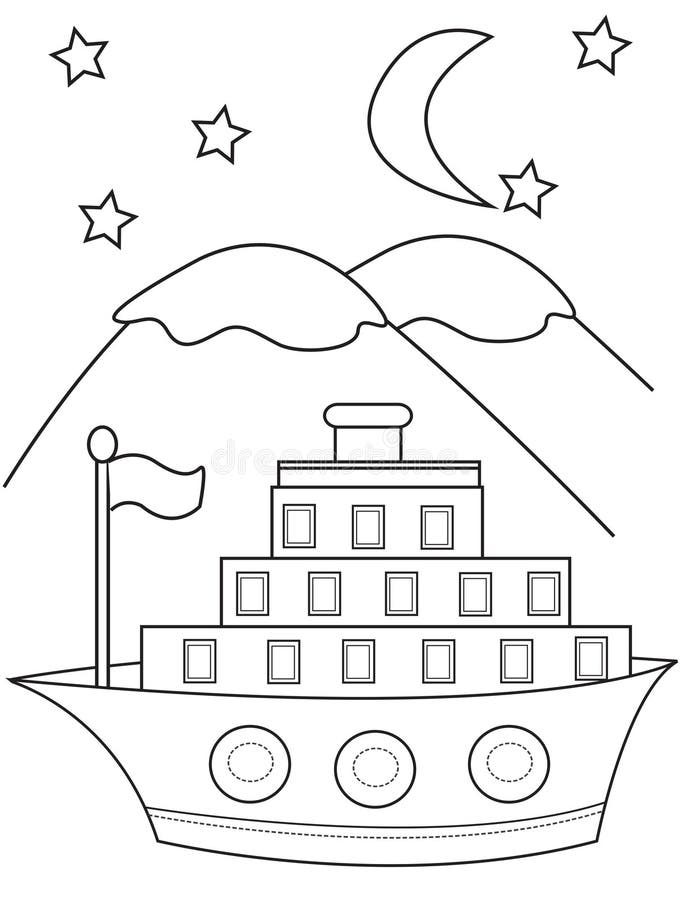 Ship coloring page stock illustration. Illustration of design - 50541765
