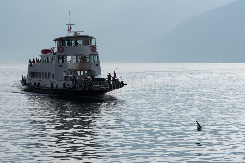 Ship on Como lake, Italy. stock photo. Image of summer - 56984686