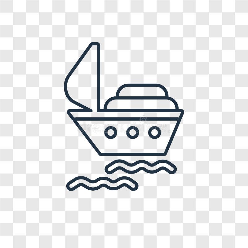 Ship Concept Vector Linear Icon Isolated on Transparent Background ...