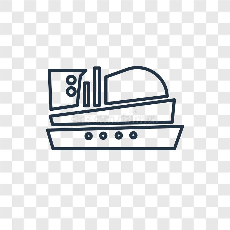 Ship Concept Vector Linear Icon Isolated on Transparent Background ...