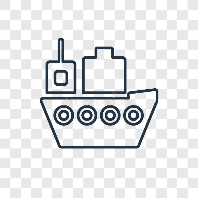 Ship Concept Vector Linear Icon Isolated on Transparent Background ...