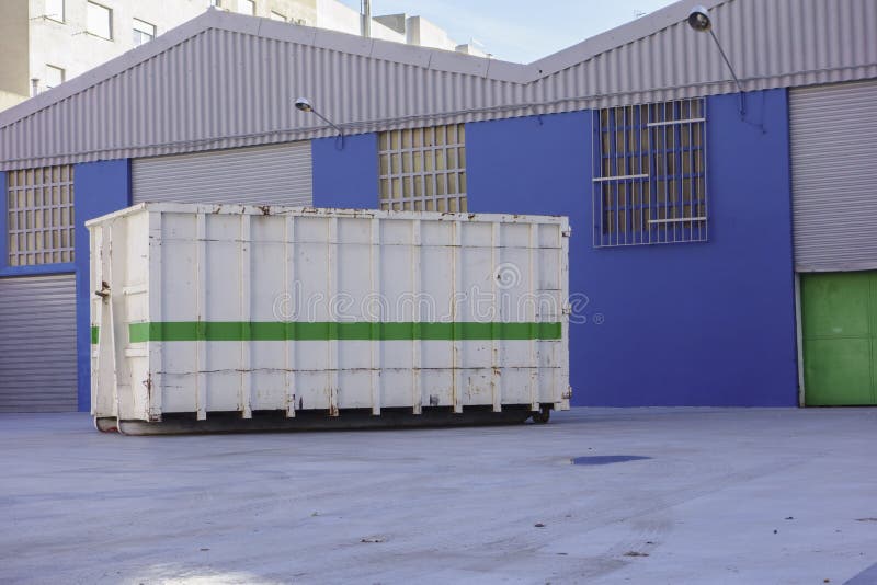 Ship Container at the Gate of a Factory Stock Image - Image of import ...