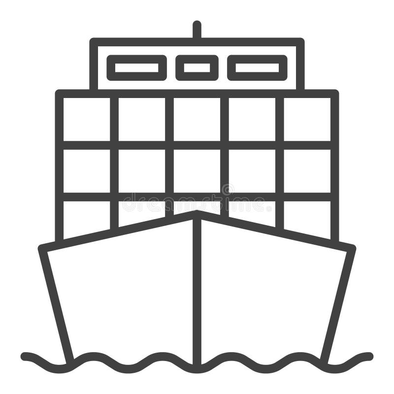 Ship with Containers - Vector Vessel Icon Stock Vector - Illustration ...