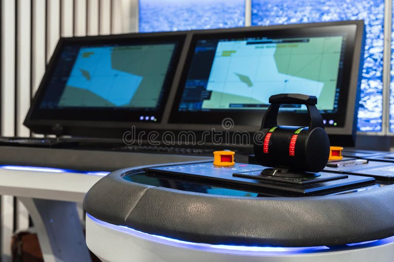 Ship Control Panel with the Engine Accelerator and Digital Screens ...