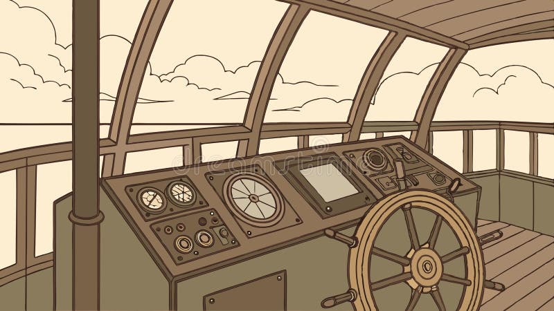 Ship Control Panel with Gauges, Showcasing Nautical Technology and ...