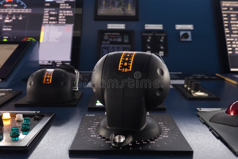 Ship Control Panel. Navigational Devices and Echolocation and Ra Stock ...
