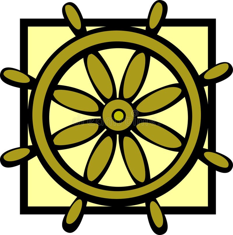 Ship Control Wheel Vector Illustration Stock Vector - Illustration of ...