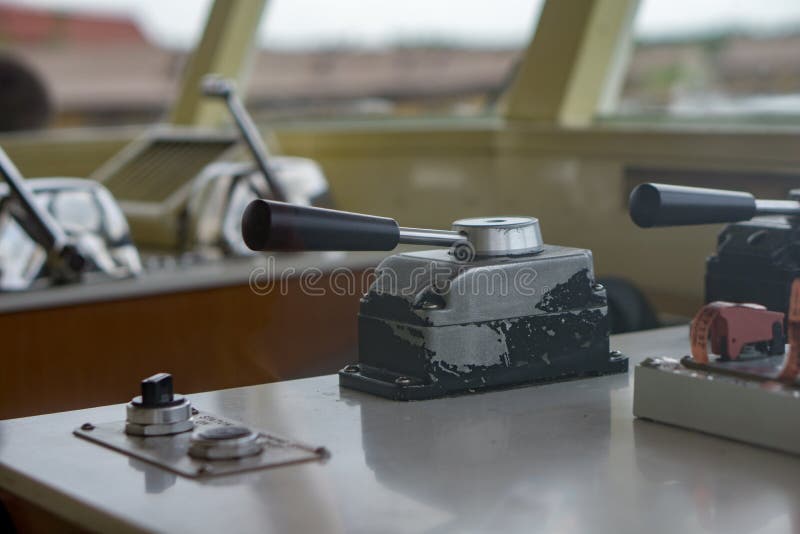 Ship Controls stock image. Image of steel, powerful, streer - 1146567