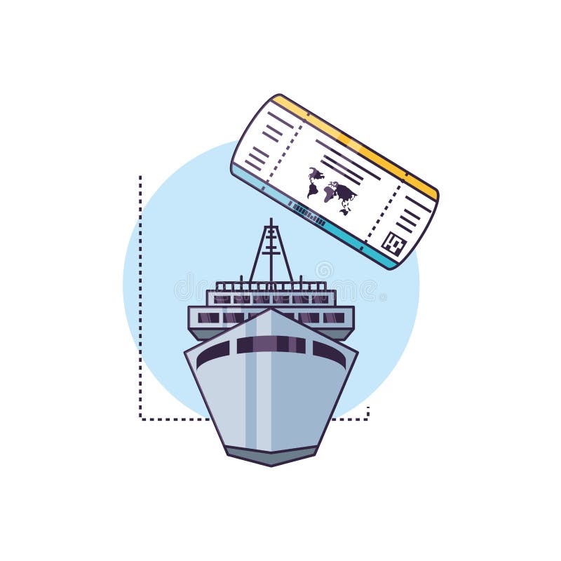 Ship Cruise Boat with Ticket Stock Illustration - Illustration of ...
