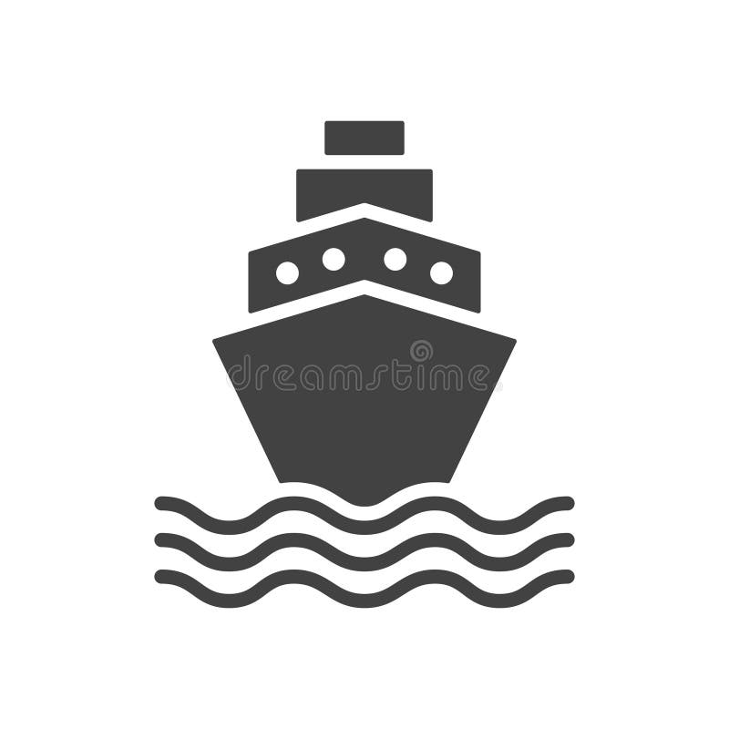 Ship Cruise Cargo Yacht Icon Flat Vector Illustration Stock Vector ...