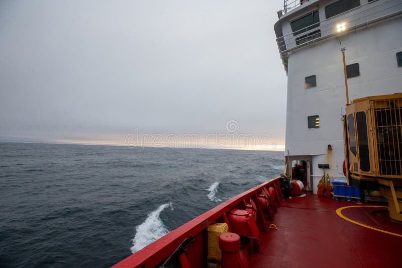 Ship deck in the arctic stock image. Image of north - 367663853