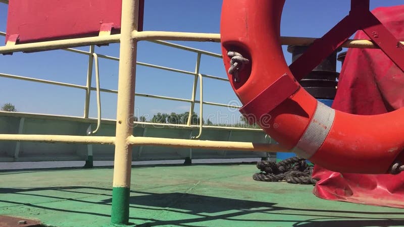 Ship Deck Lifeline and Handrail View from the First Person on the Ship ...