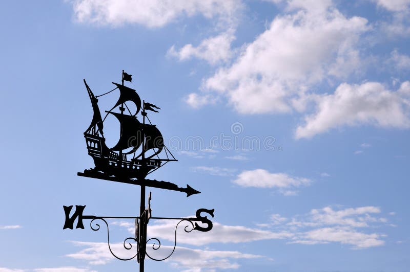 Ship Design Weather Vane stock image. Image of boat, north - 15338243