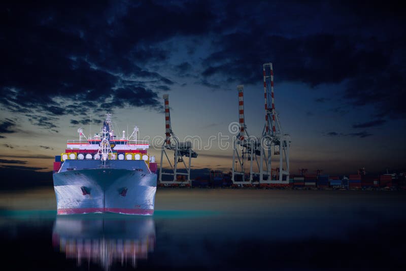 Ship in Dock Import Export Goods . Stock Photo - Image of express ...