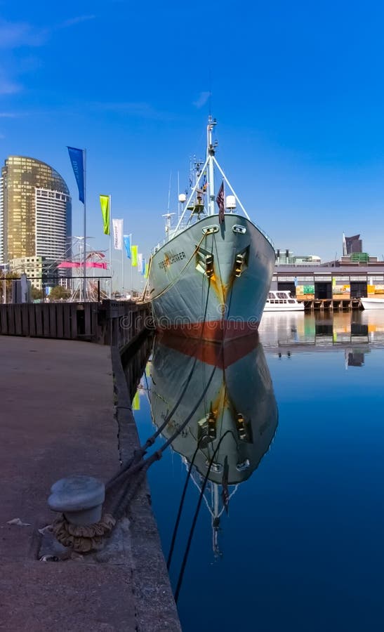 Ship docked on summer day editorial photo. Image of clear - 268800291
