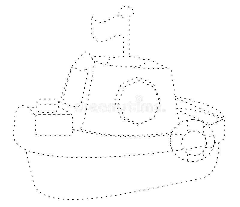 Ship dotted line stock illustration. Illustration of dotted - 219753133