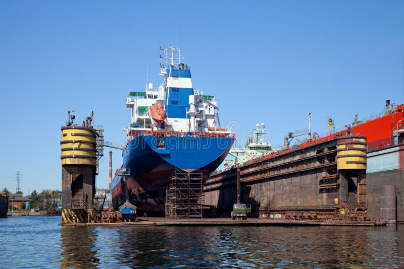 Ship in dry dock stock image. Image of industry, building - 22021595