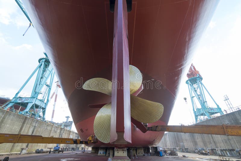 Ship in dry dock stock photo. Image of staging, maintenance - 79336070