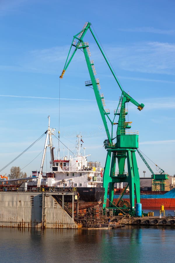 Ship on a dry dock stock photo. Image of industrial, cargo - 60697916