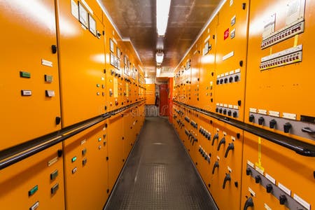 Ship Electrical System Switch Board Stock Photo - Image of room ...