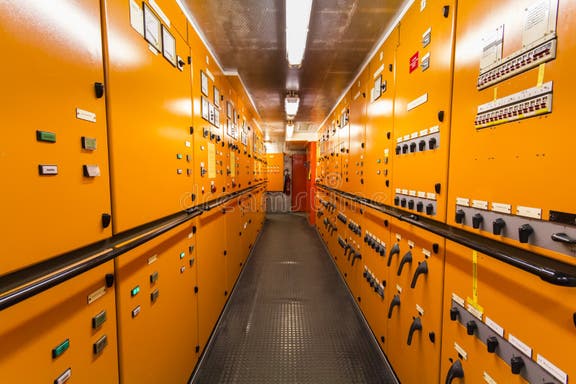 Ship Electrical System Switch Board Stock Photo - Image of room ...