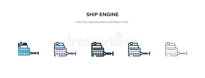 Ship Engine Icon in Different Style Vector Illustration. Two Colored ...