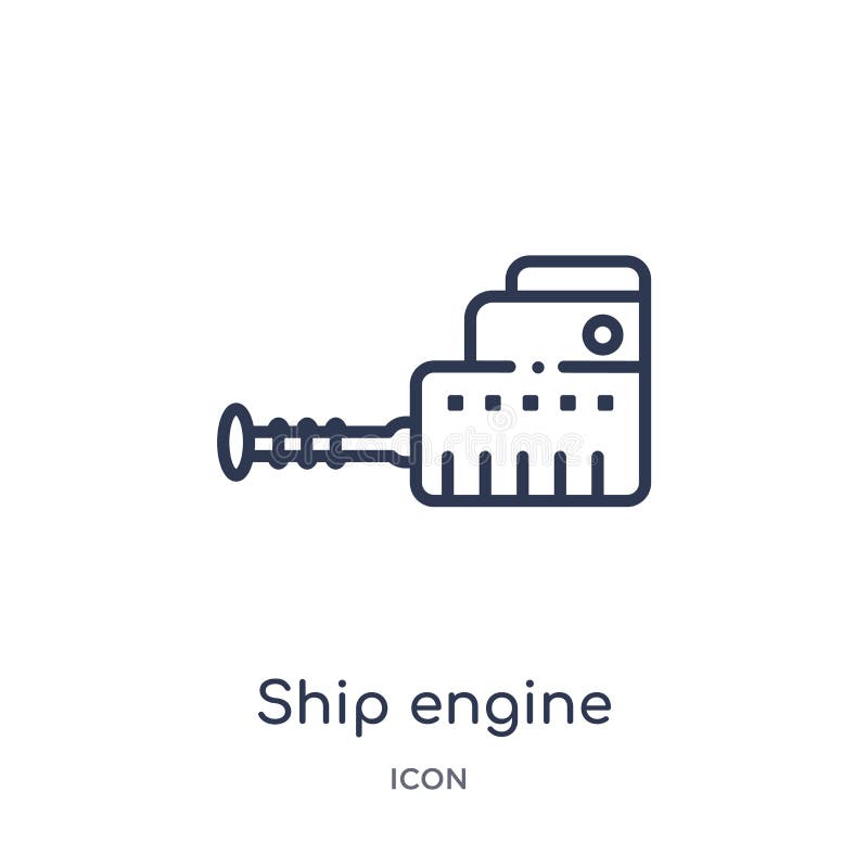 Ship Engine Icon from Nautical Outline Collection. Thin Line Ship ...
