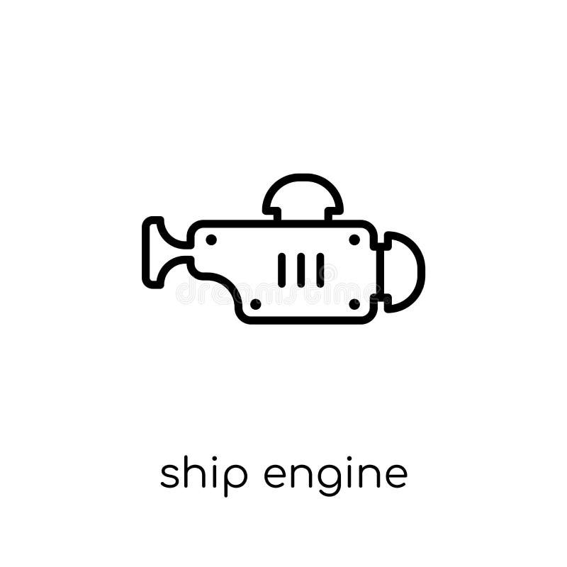 Ship Engine Icon. Trendy Modern Flat Linear Vector Ship Engine I Stock ...