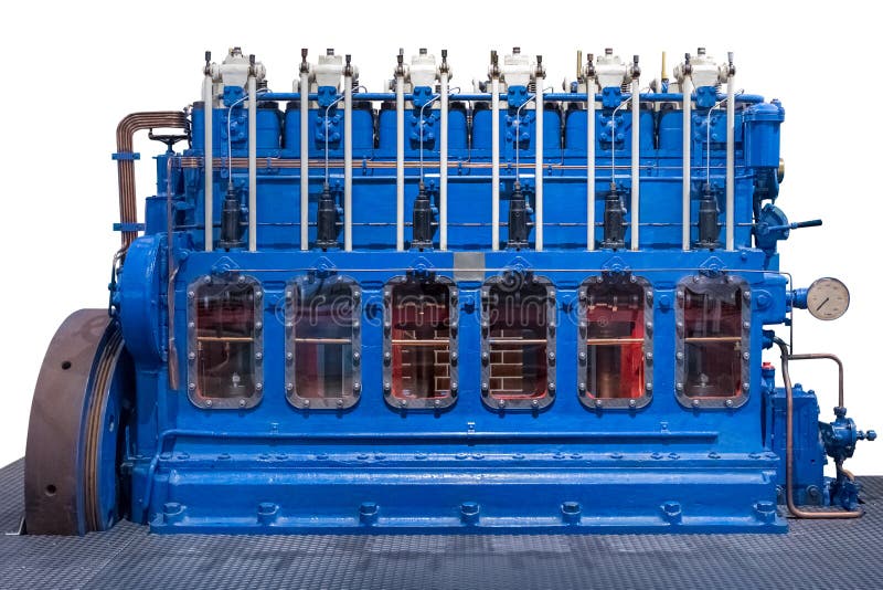 Ship Engine Isolated on White Background Stock Image - Image of diesel ...